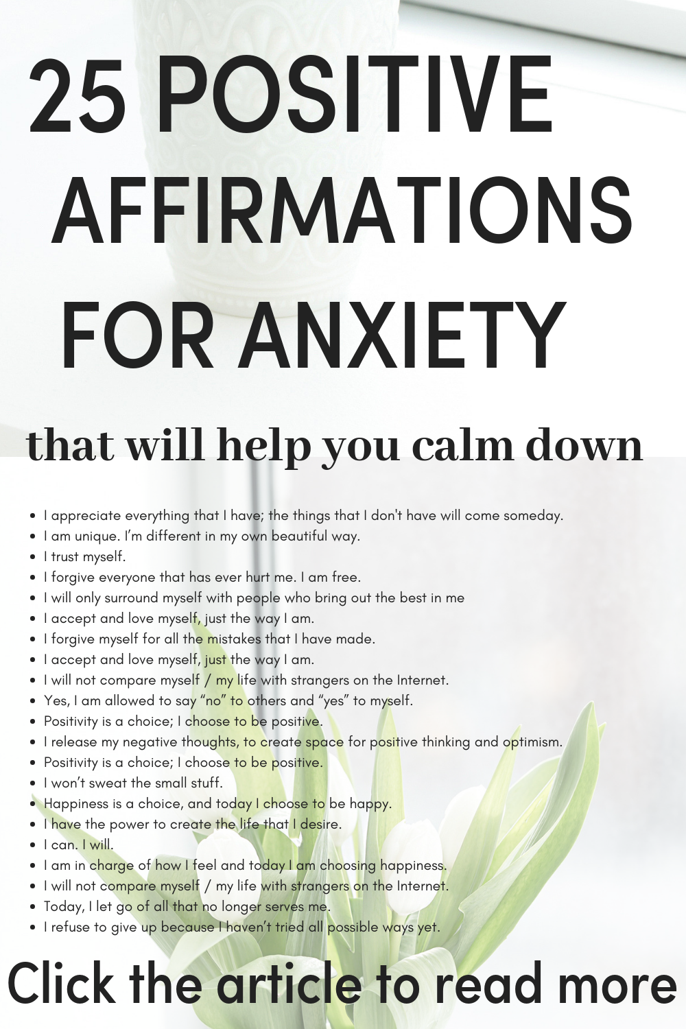 How to deal with anxiety using Positive Affirmations. - Thoughts Above